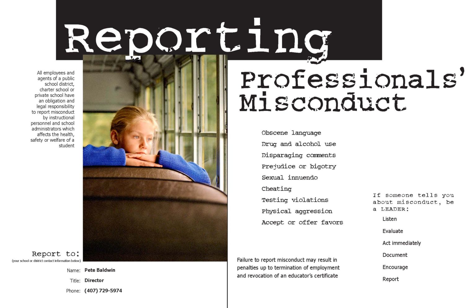Reporting Professional Misconduct